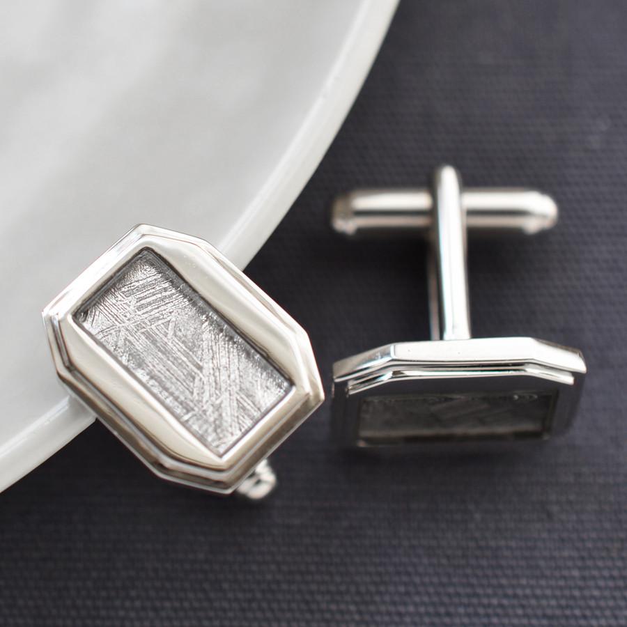 Meteorite And Sterling Silver Cufflinks | Martha Jackson