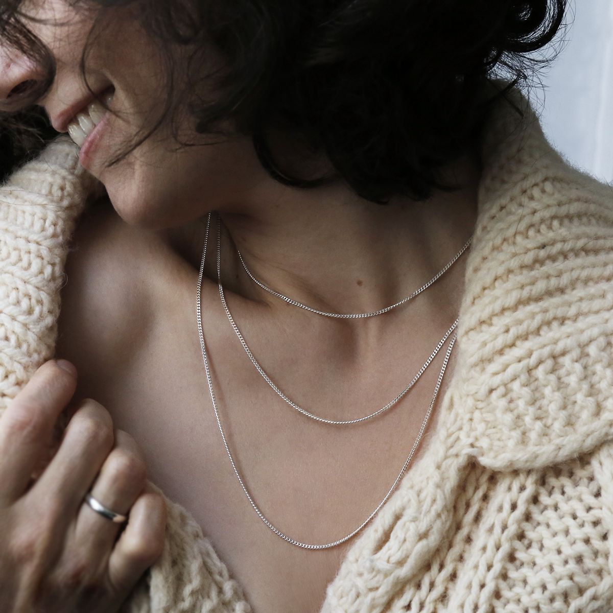 Medium Sterling Silver Curb Chain - Affordable Jewellery - Martha Jackson