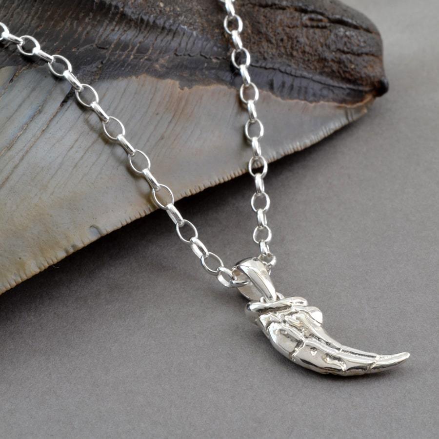 Sterling Silver Raptor Claw Necklace - Martha Jackson