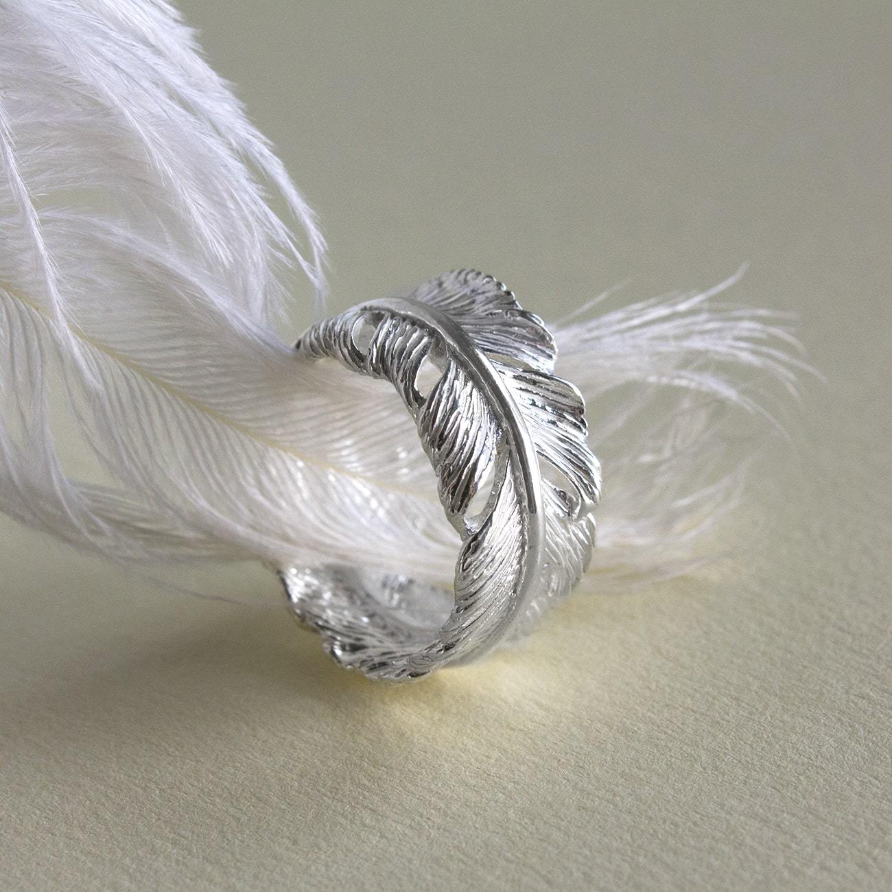 Sterling Silver Feather Ring - Affordable Jewellery - Martha Jackson