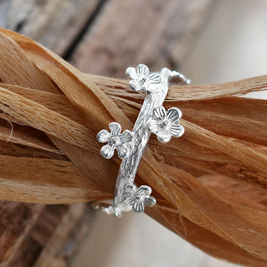 Sterling Silver Forget Me Not Ear Climbers | Affordable - Martha Jackson