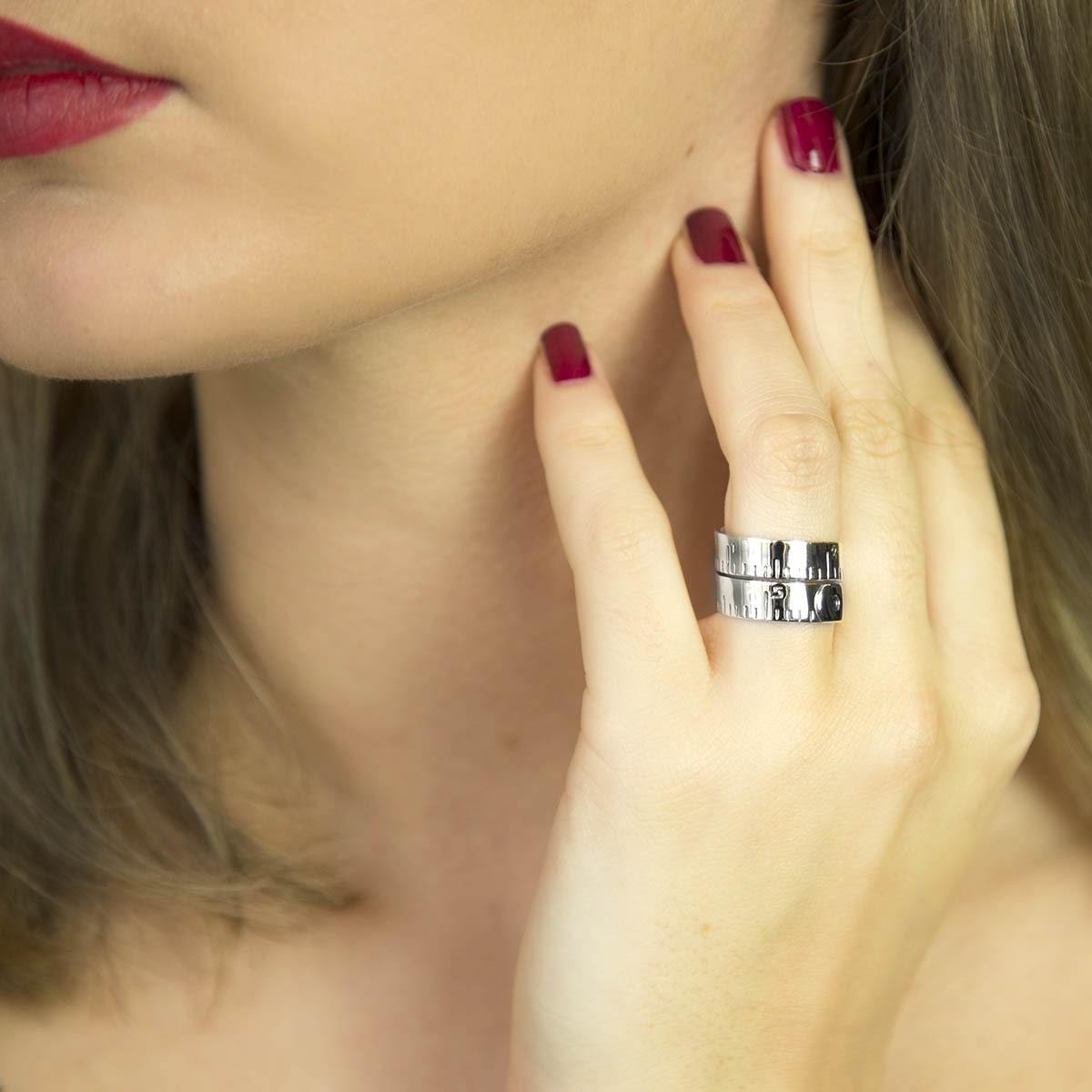 Sterling Silver Adjustable Measuring Tape Ring | Martha Jackson