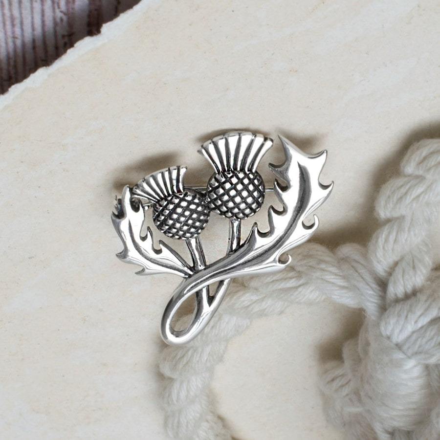 Sterling Silver Thistle Brooch | Martha Jackson