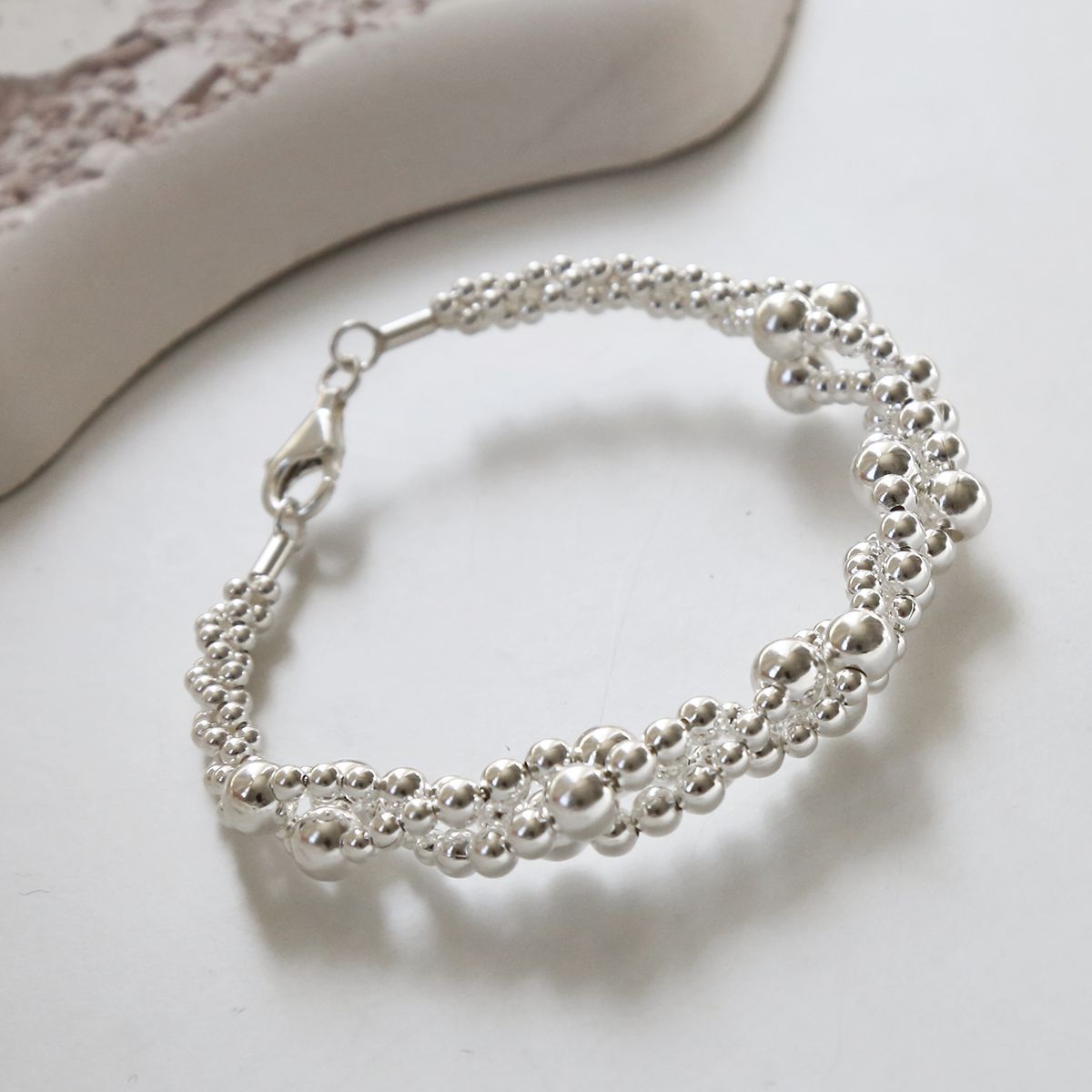 Sterling Silver Bubbles Bangle - Martha Jackson