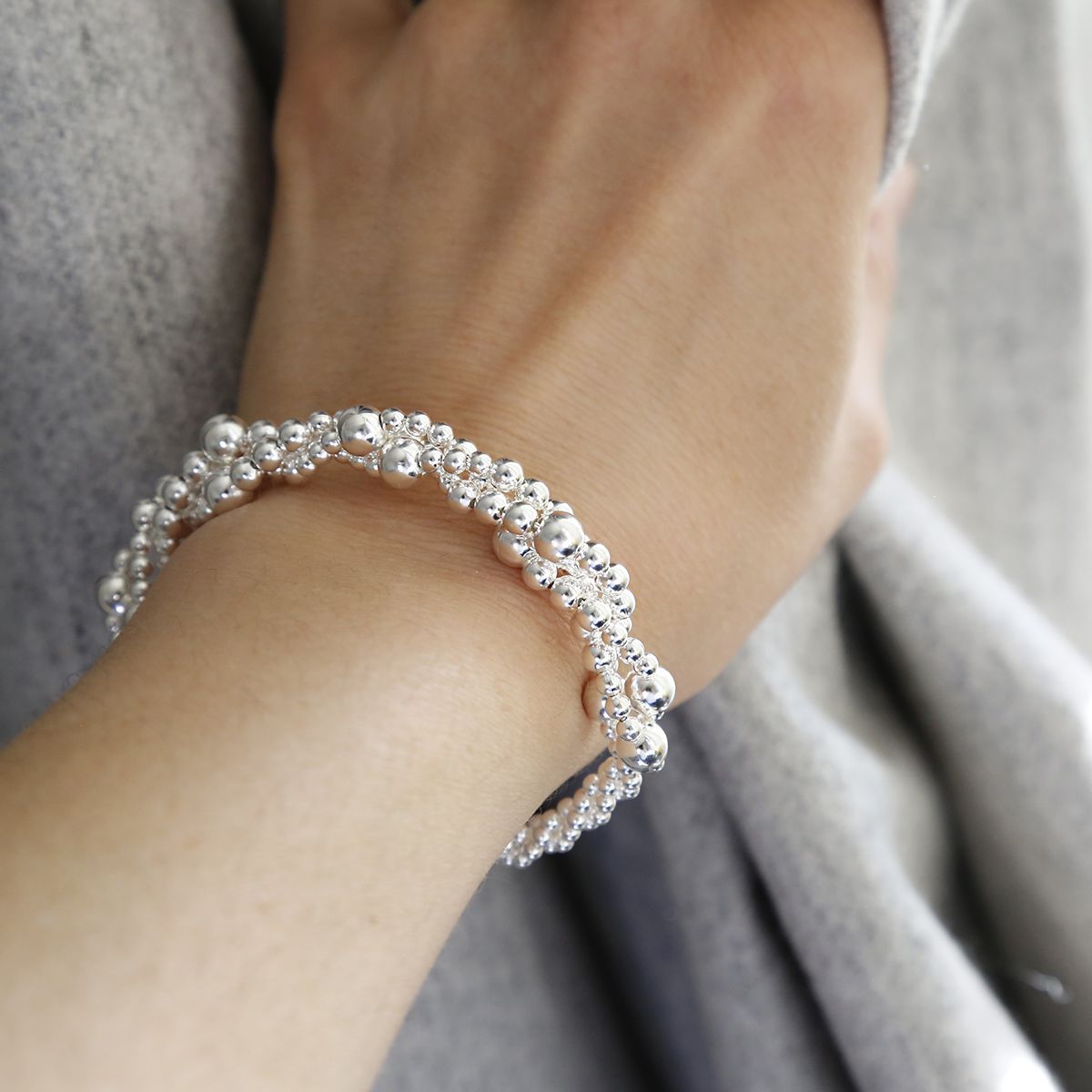 Sterling Silver Bubbles Bangle - Martha Jackson