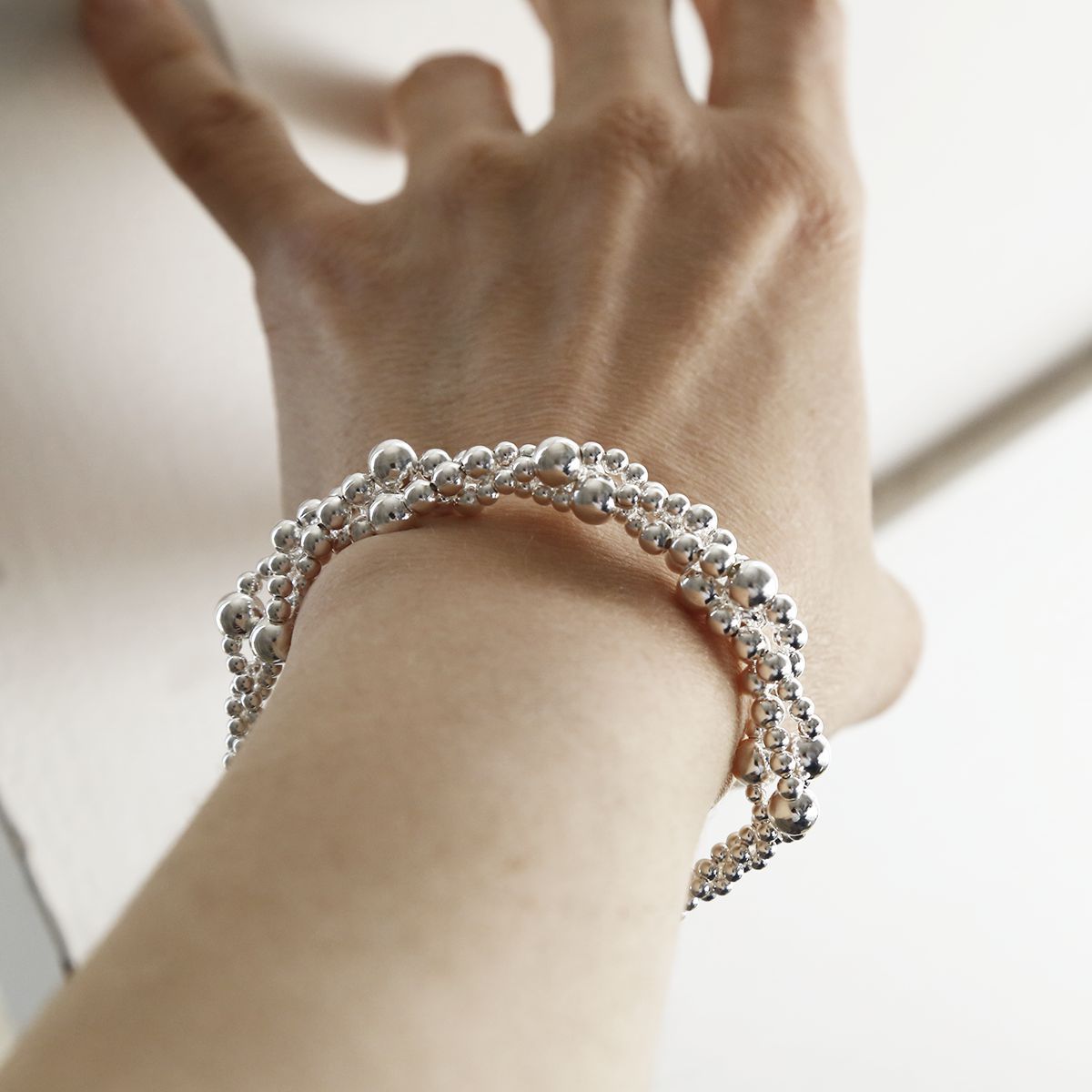 Sterling Silver Bubbles Bangle - Martha Jackson
