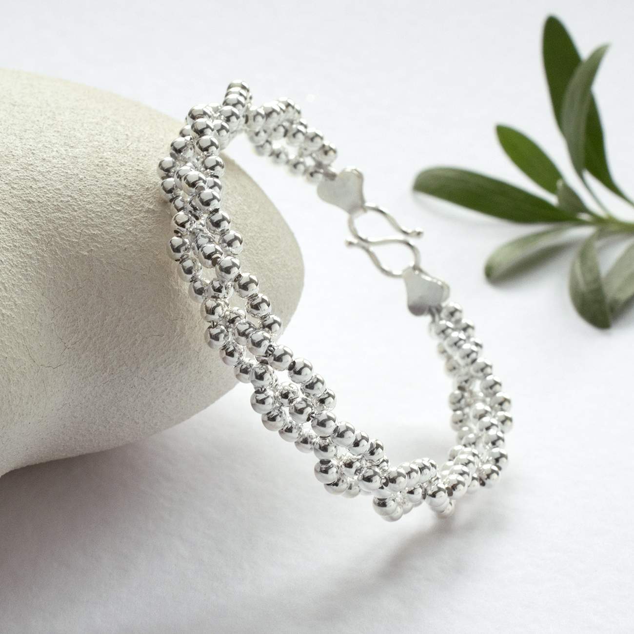 Sterling Silver Bubbles Bangle | Martha Jackson