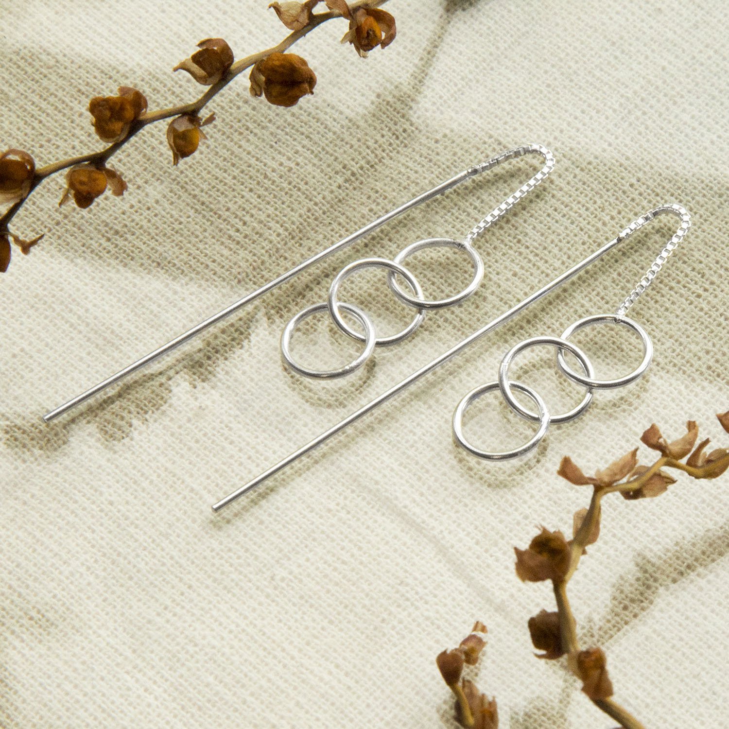 Delicate Rings And Bar Threader Earrings | Martha Jackson