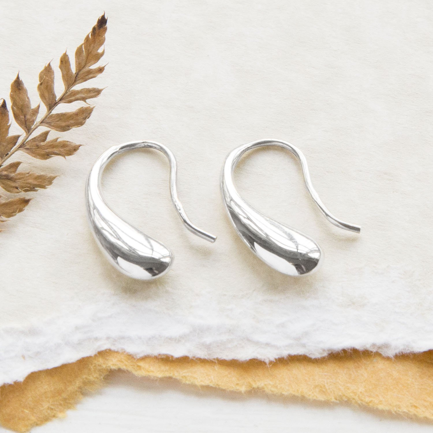 Sterling Silver Small Liquid Drop Earrings | Martha Jackson