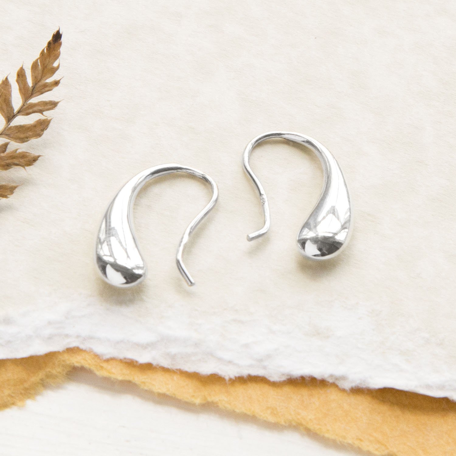 Sterling Silver Small Liquid Drop Earrings | Martha Jackson