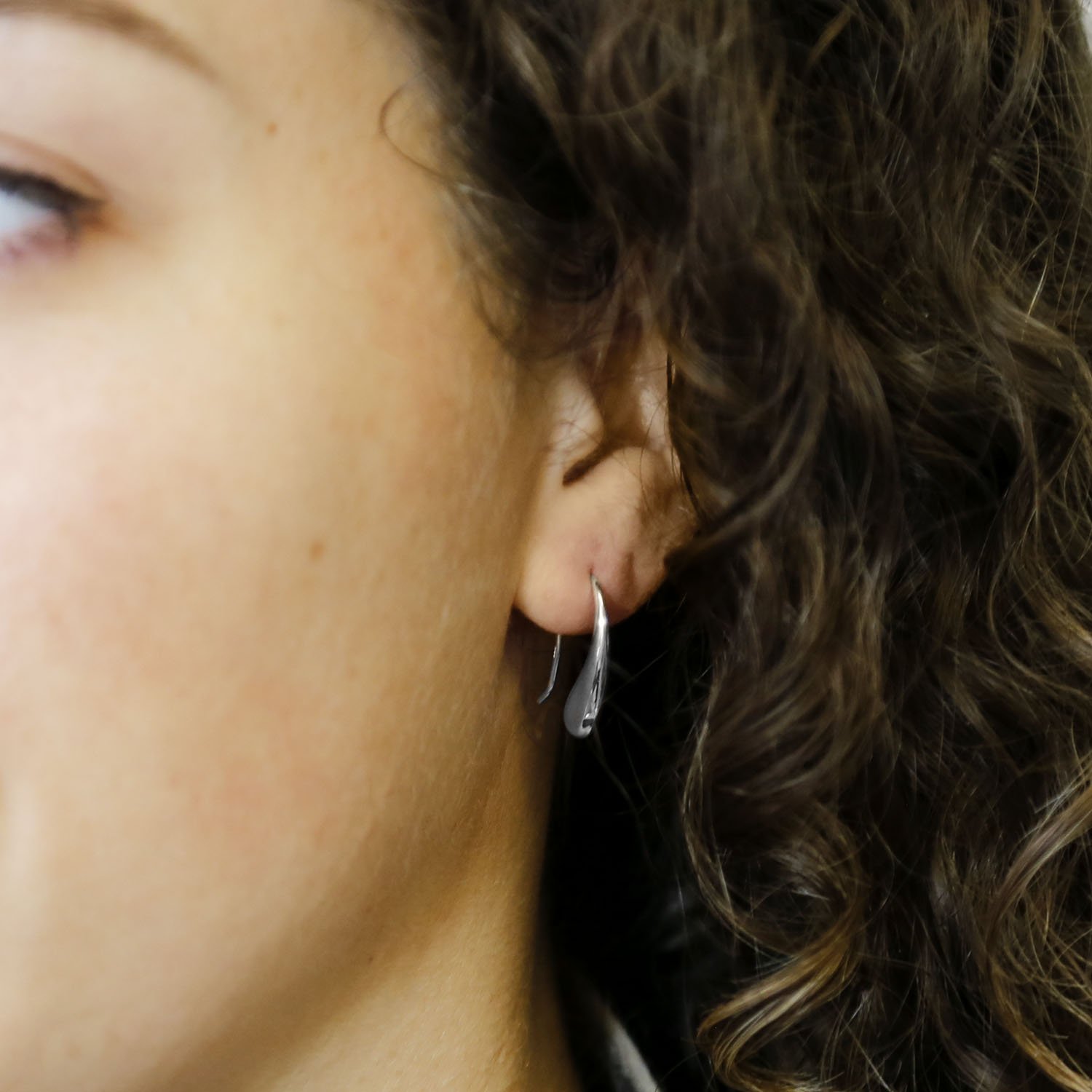 Sterling Silver Small Liquid Drop Earrings | Martha Jackson