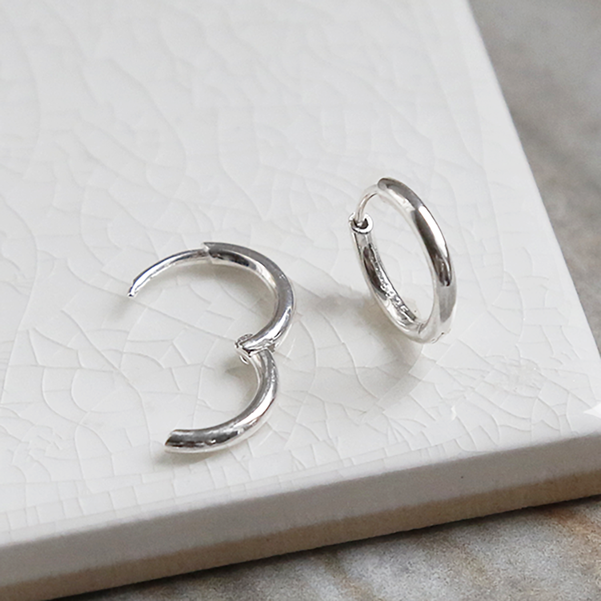 Sterling Silver Chunky Huggies | Affordable Jewellery - Martha Jackson
