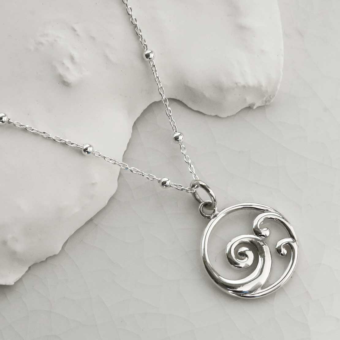 Sterling Silver Ocean Wave Necklace | Affordable Jewellery - Martha Jackson