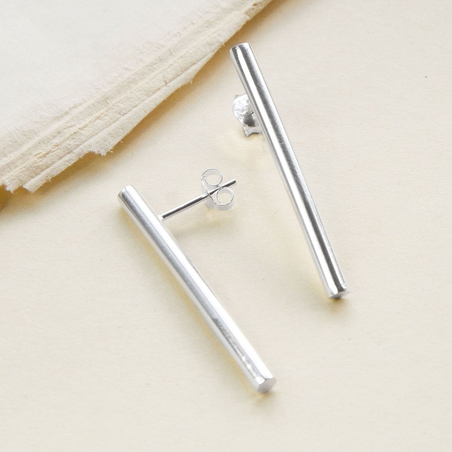 Sterling Silver Drop Bar Studs | Martha Jackson
