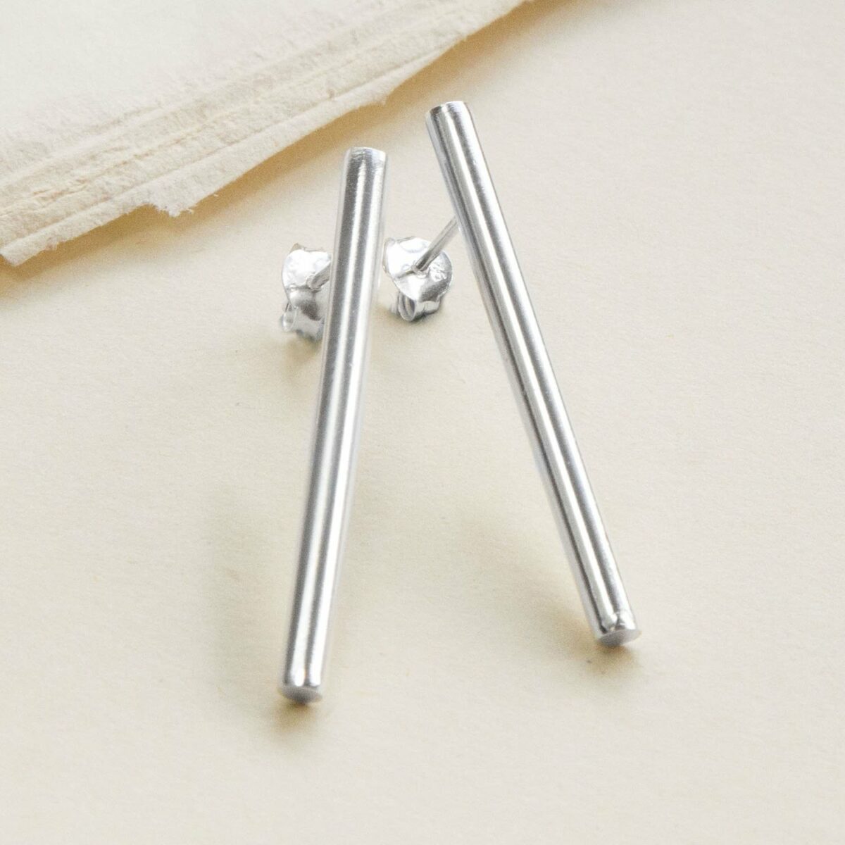 Sterling Silver Drop Bar Studs | Martha Jackson