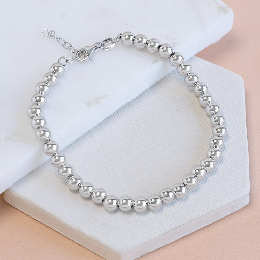 Sterling Silver Round Beads Bracelet | Affordable Silver - Martha Jackson