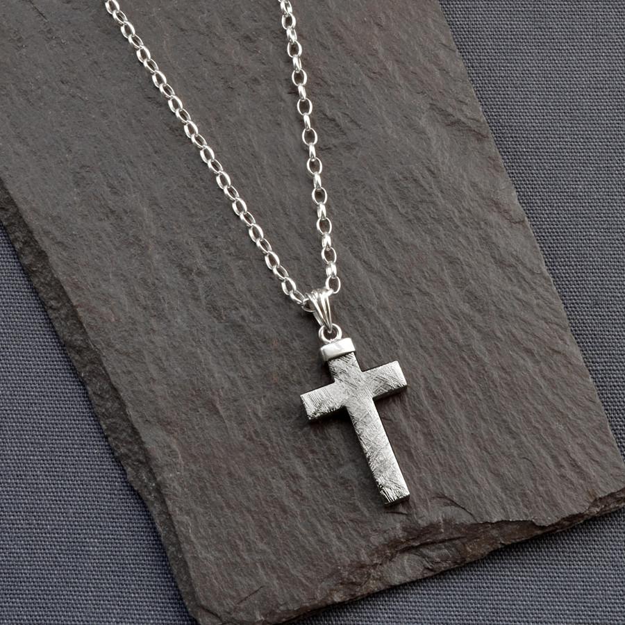 Muonionalusta Meteorite And Silver Cross Necklace | Martha Jackson