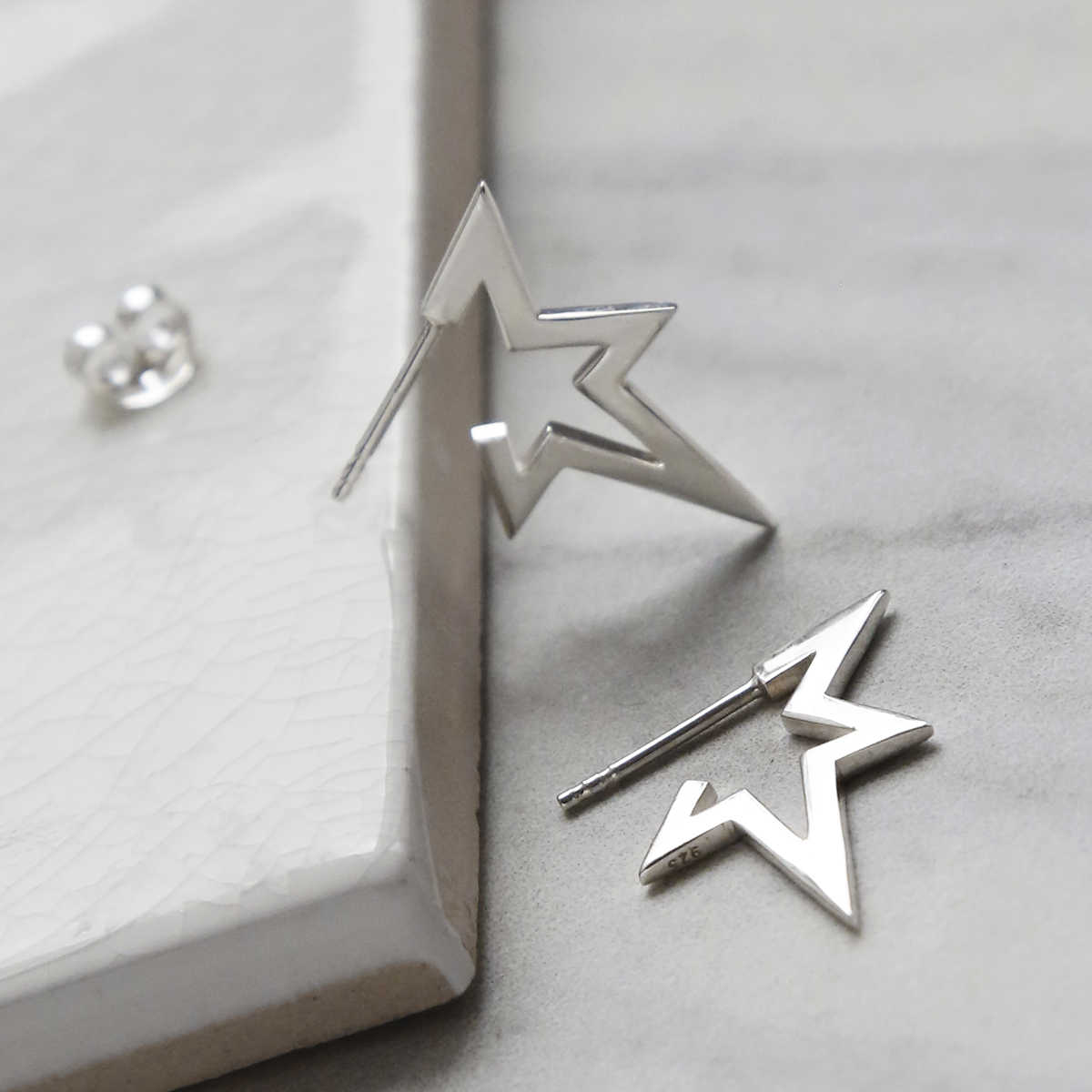 Sterling Silver Star Hoops | Affordable Silver Jewellery - Martha Jackson