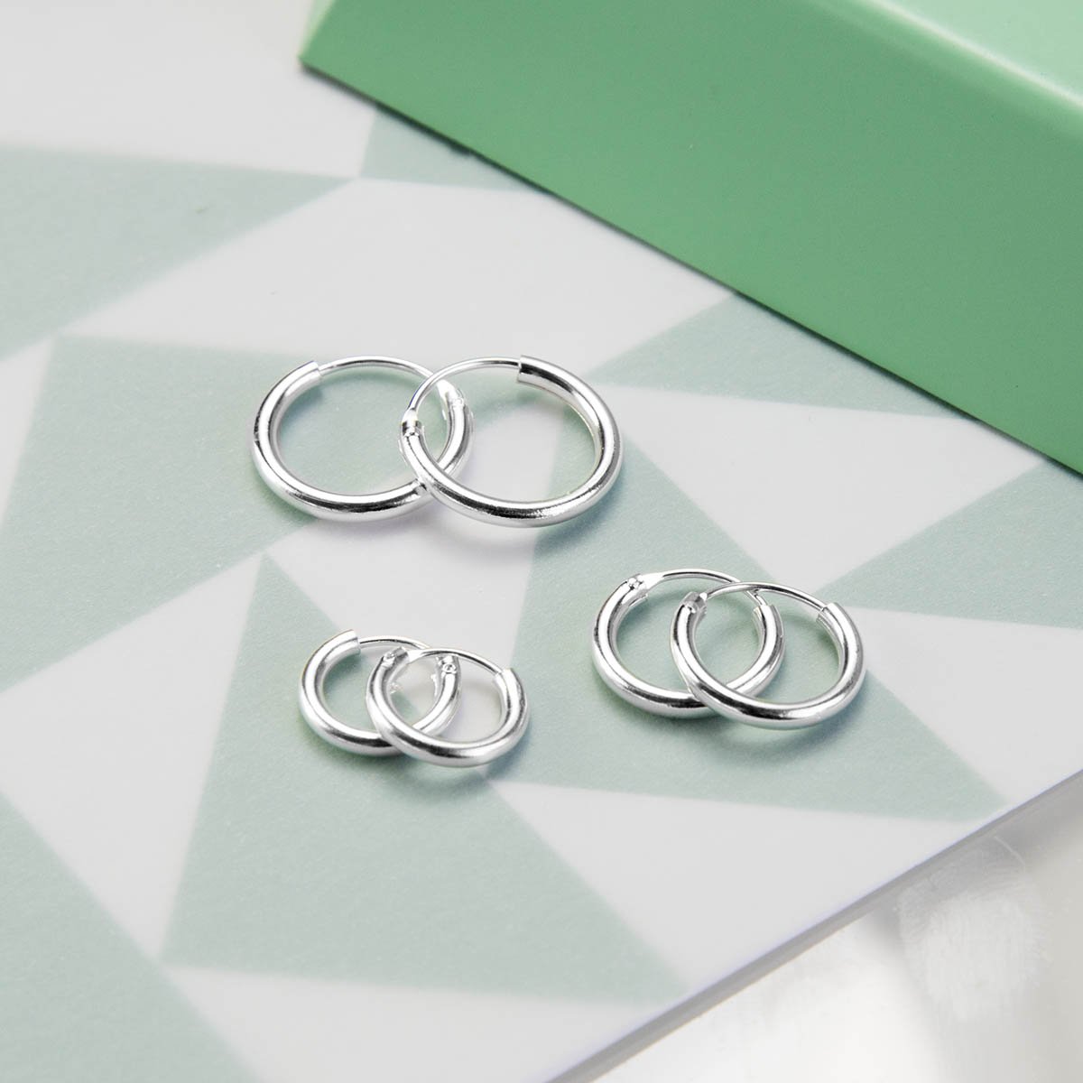 Sterling Silver Set of Three Different Sized Hoop Earrings / 1.8mm ...