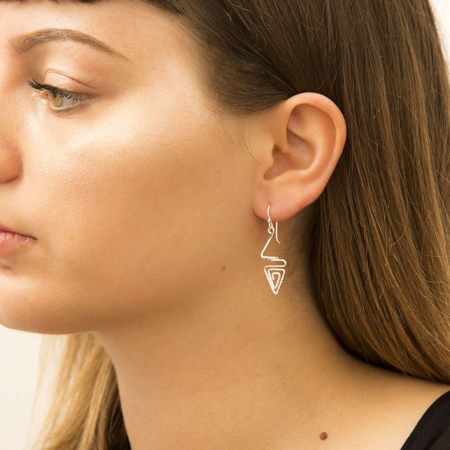 Textured Sterling Silver Triangle Earrings | Martha Jackson