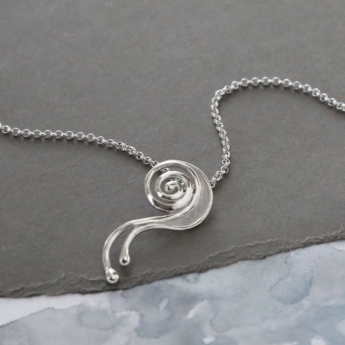 Sterling Silver Swirly Spiral Necklace | Affordable Silver - Martha Jackson