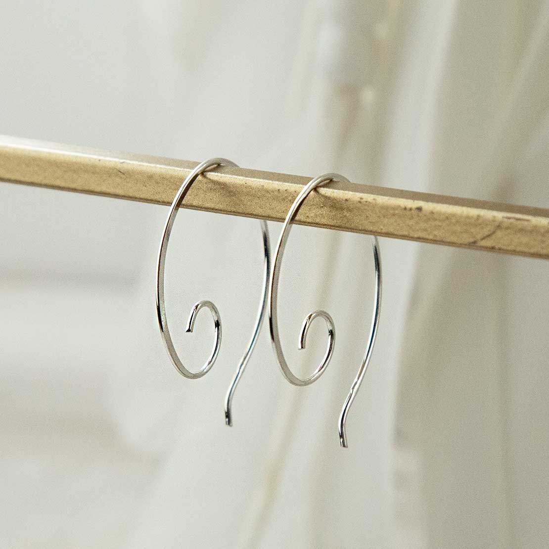 Sterling Silver Wired Curl Threader Earrings | Affordable - Martha Jackson