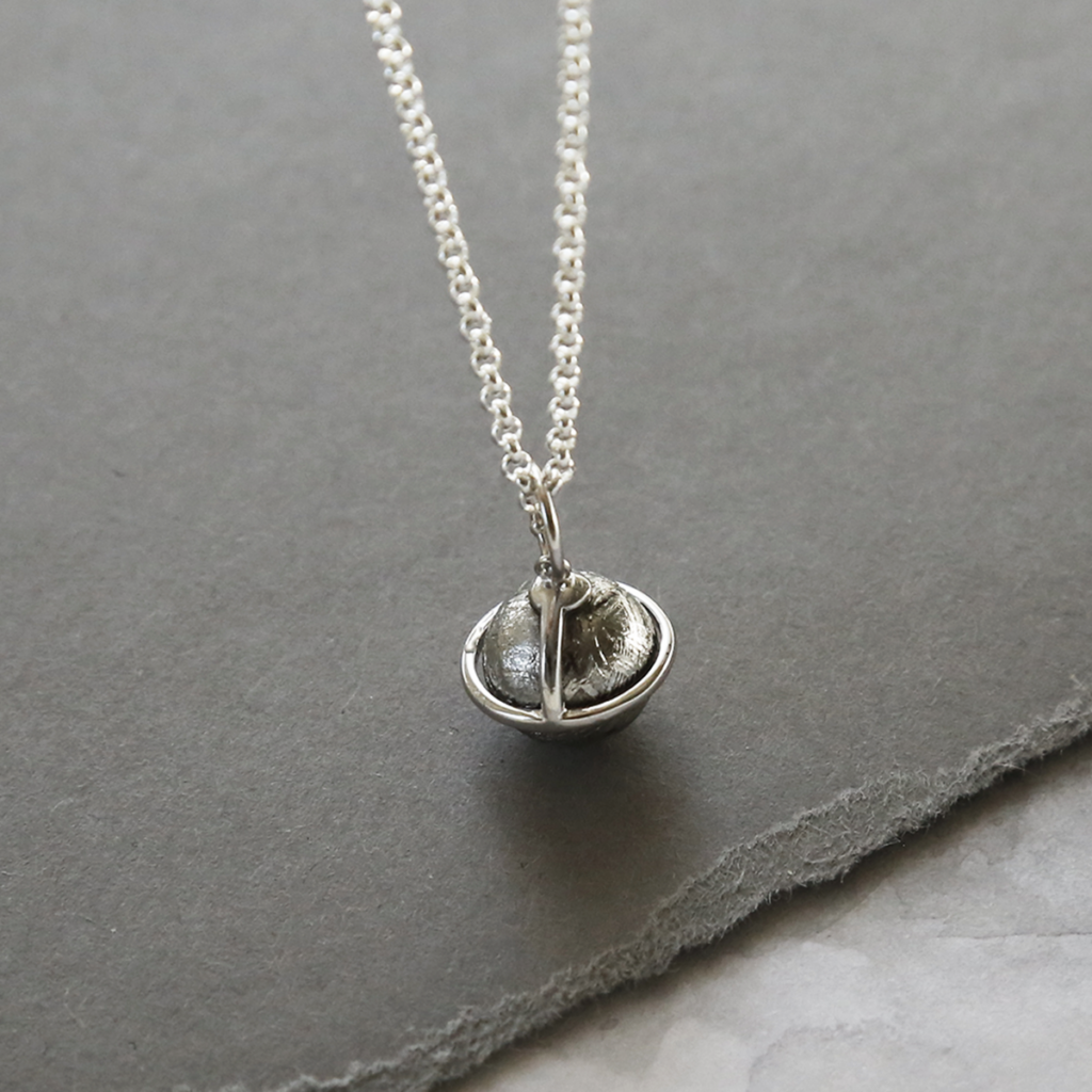 Meteorite And Silver Saturn Necklace | Martha Jackson