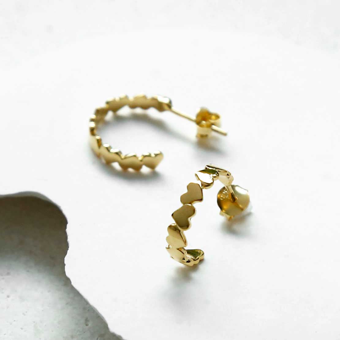 Gold Plated Sterling Silver Love Hoops | Martha Jackson