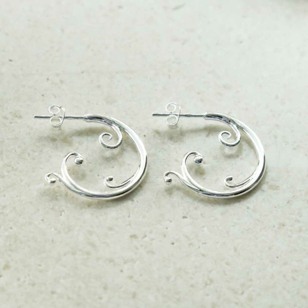 Sterling Silver Baroque Hoops | Affordable Jewellery - Martha Jackson