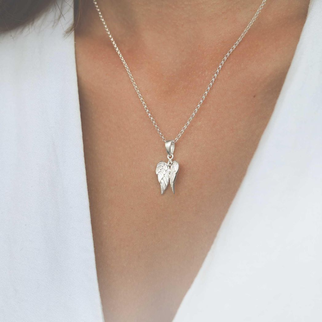 Sterling Silver Cherub Wings Necklace | Affordable Silver - Martha Jackson