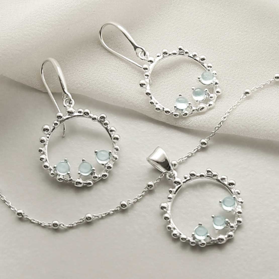 Sterling Silver Blue Topaz Splash Necklace | Affordable - Martha Jackson