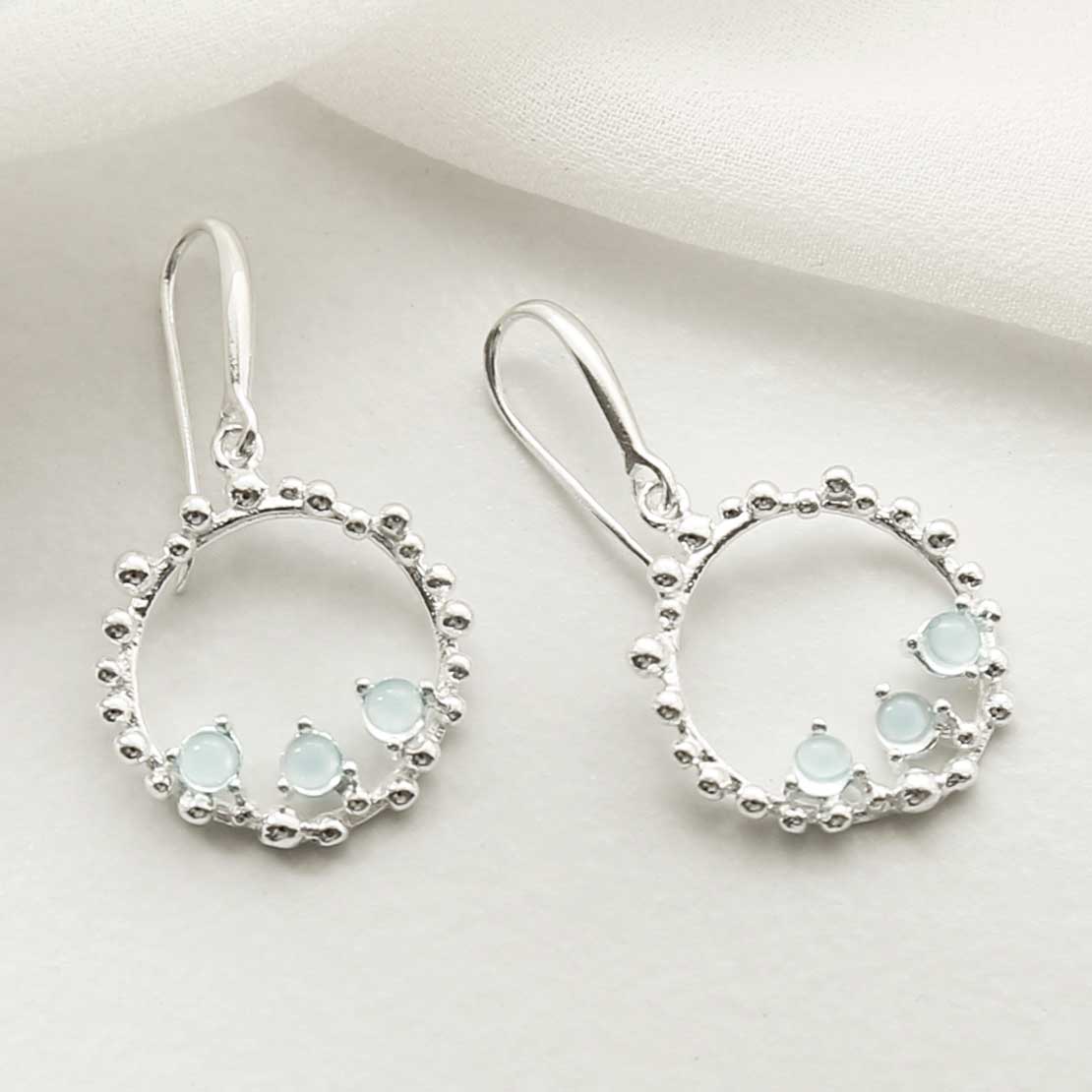 Sterling Silver Blue Topaz Splash Earrings - Affordable - Martha Jackson