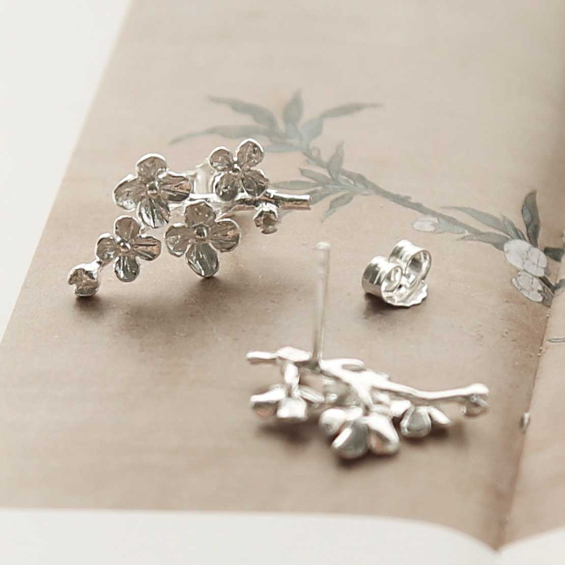Sterling Silver Forget Me Not Bloom Studs | Affordable - Martha Jackson