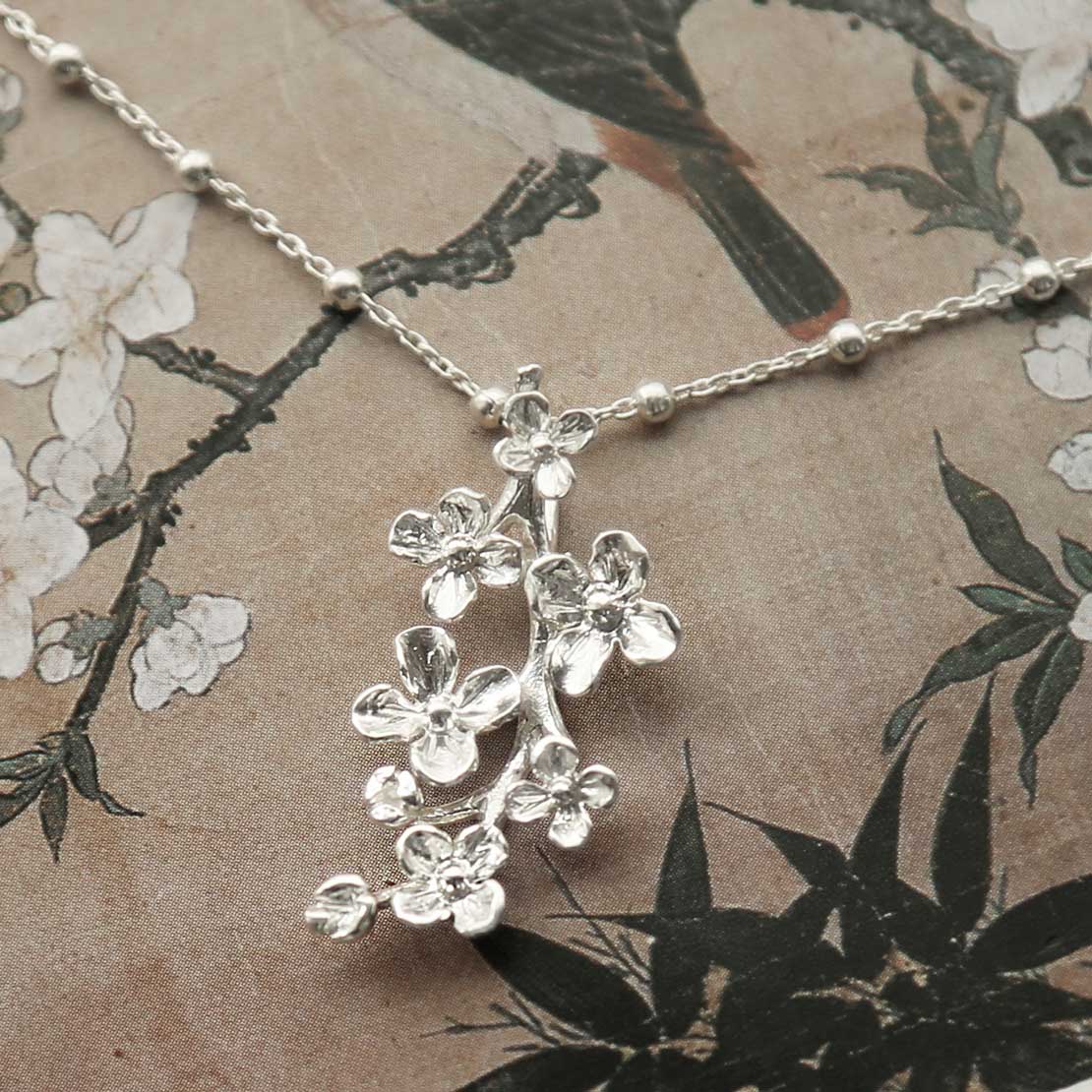 Sterling Silver Forget Me Not Bloom Necklace | Martha Jackson Silver