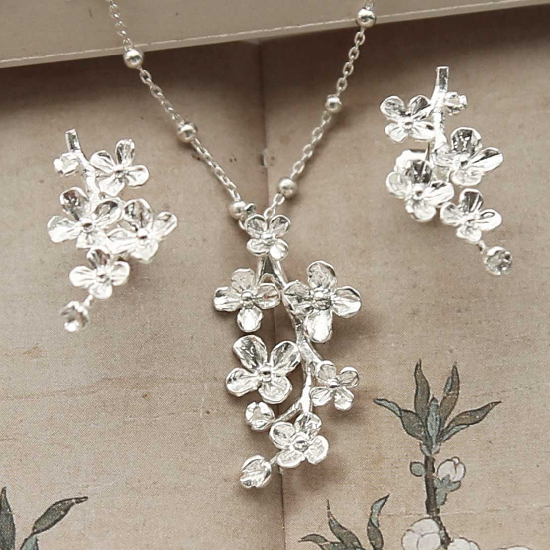 Sterling Silver Forget Me Not Bloom Necklace | Martha Jackson Silver