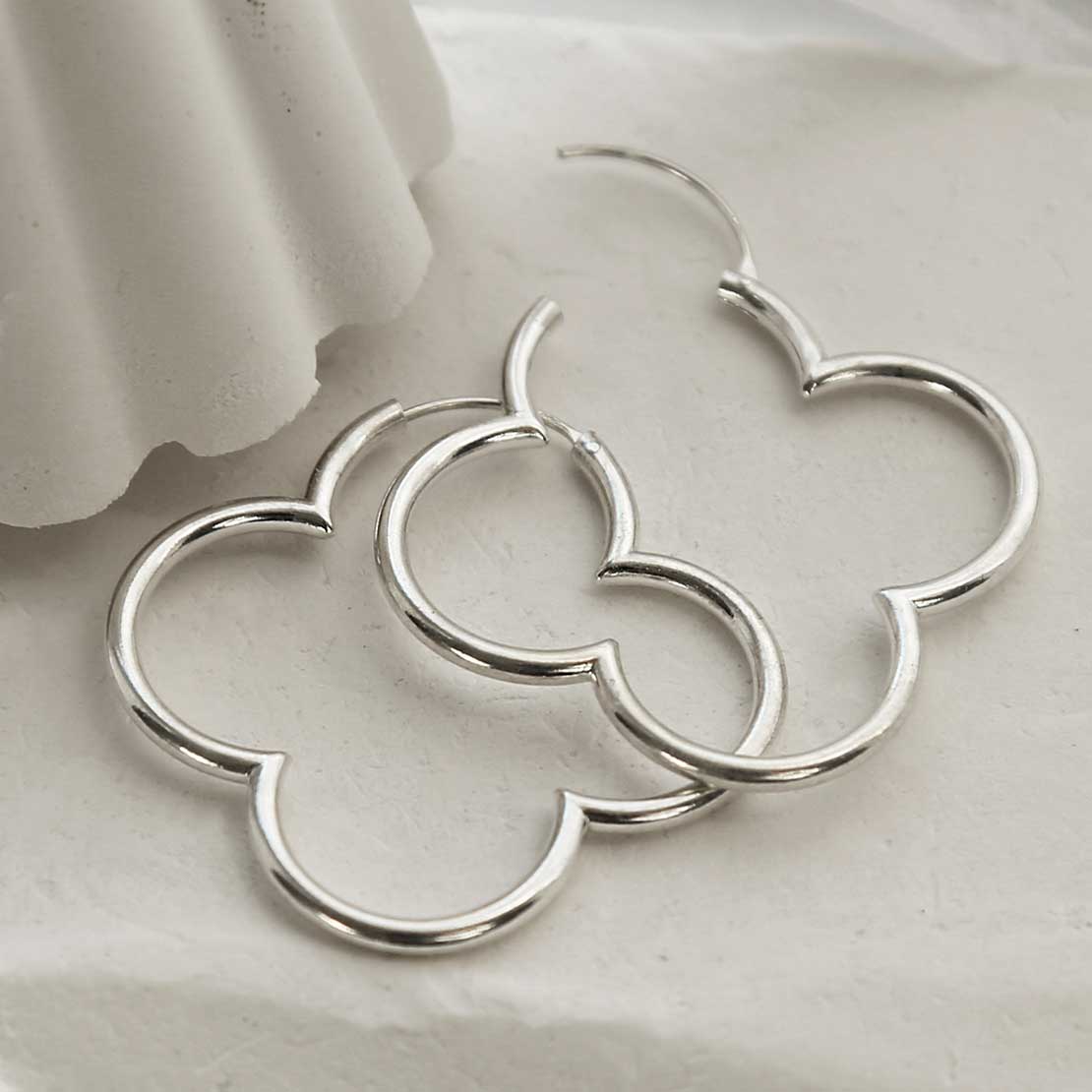 Sterling Silver Flower Hoops | Affordable Silver Jewellery - Martha Jackson