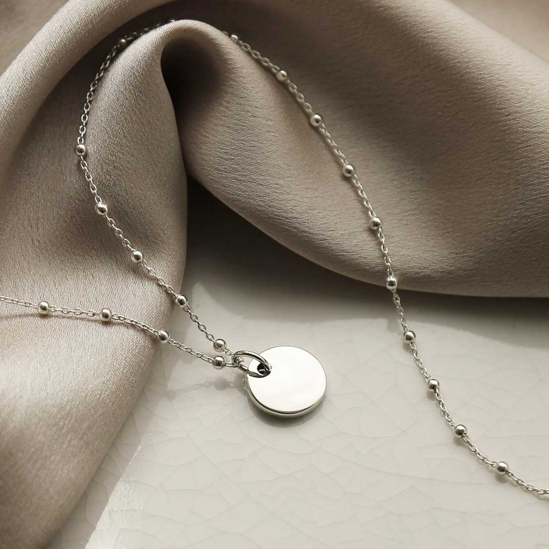 Engravable Sterling Silver Small Tag Necklace | Martha Jackson Silver