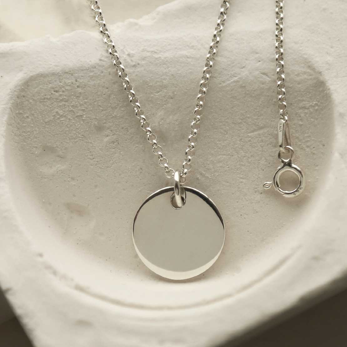 Engravable Sterling Silver Medium Tag Necklace | Affordable - Martha ...