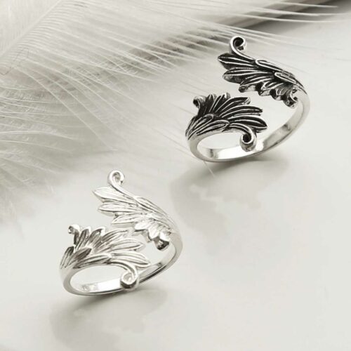Sterling Silver Wings Adjustable Ring | Affordable - Martha Jackson