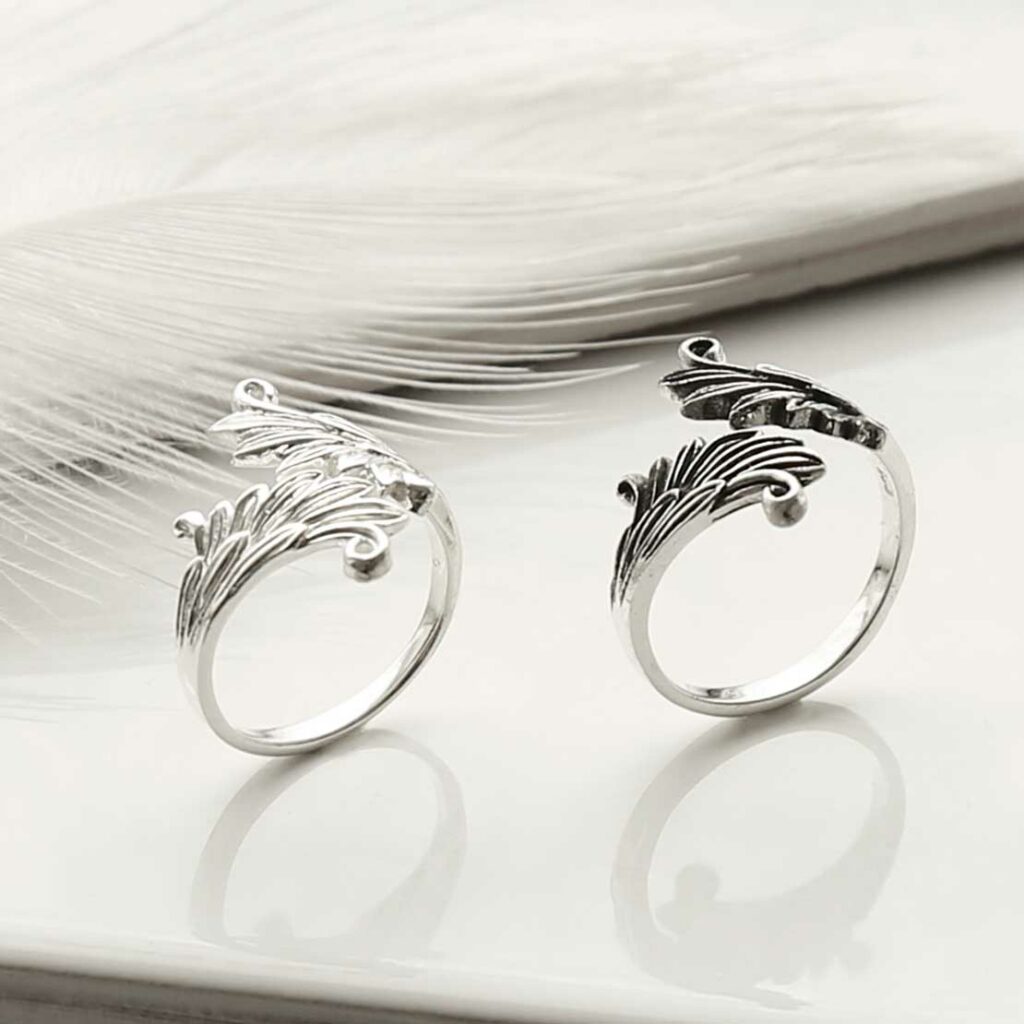 Sterling Silver Wings Adjustable Ring | Affordable - Martha Jackson