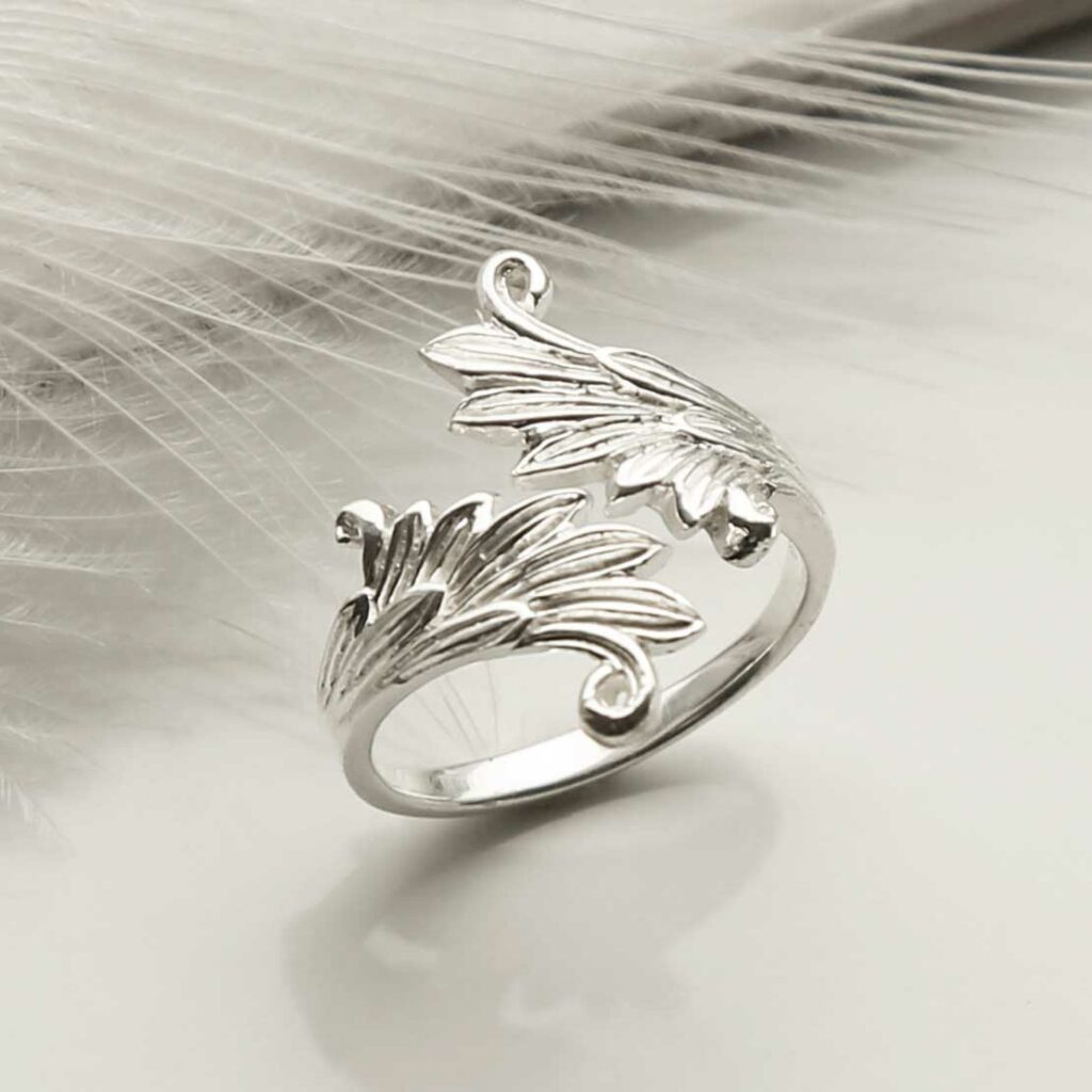 Sterling Silver Wings Adjustable Ring | Affordable - Martha Jackson