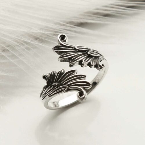 Sterling Silver Wings Adjustable Ring | Affordable - Martha Jackson