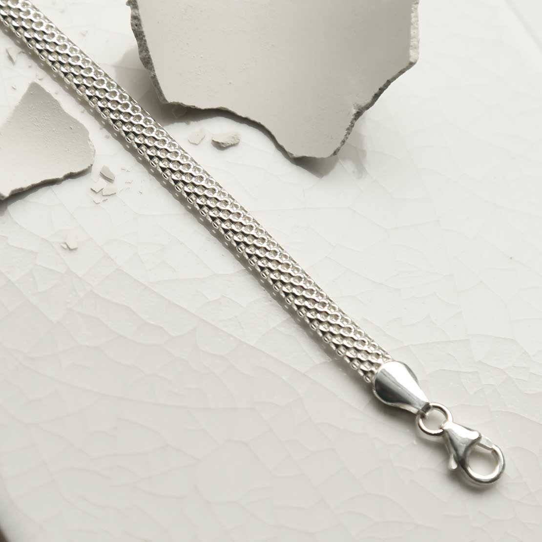 Sterling Silver Woven Mesh Bracelet | Affordable Silver - Martha Jackson
