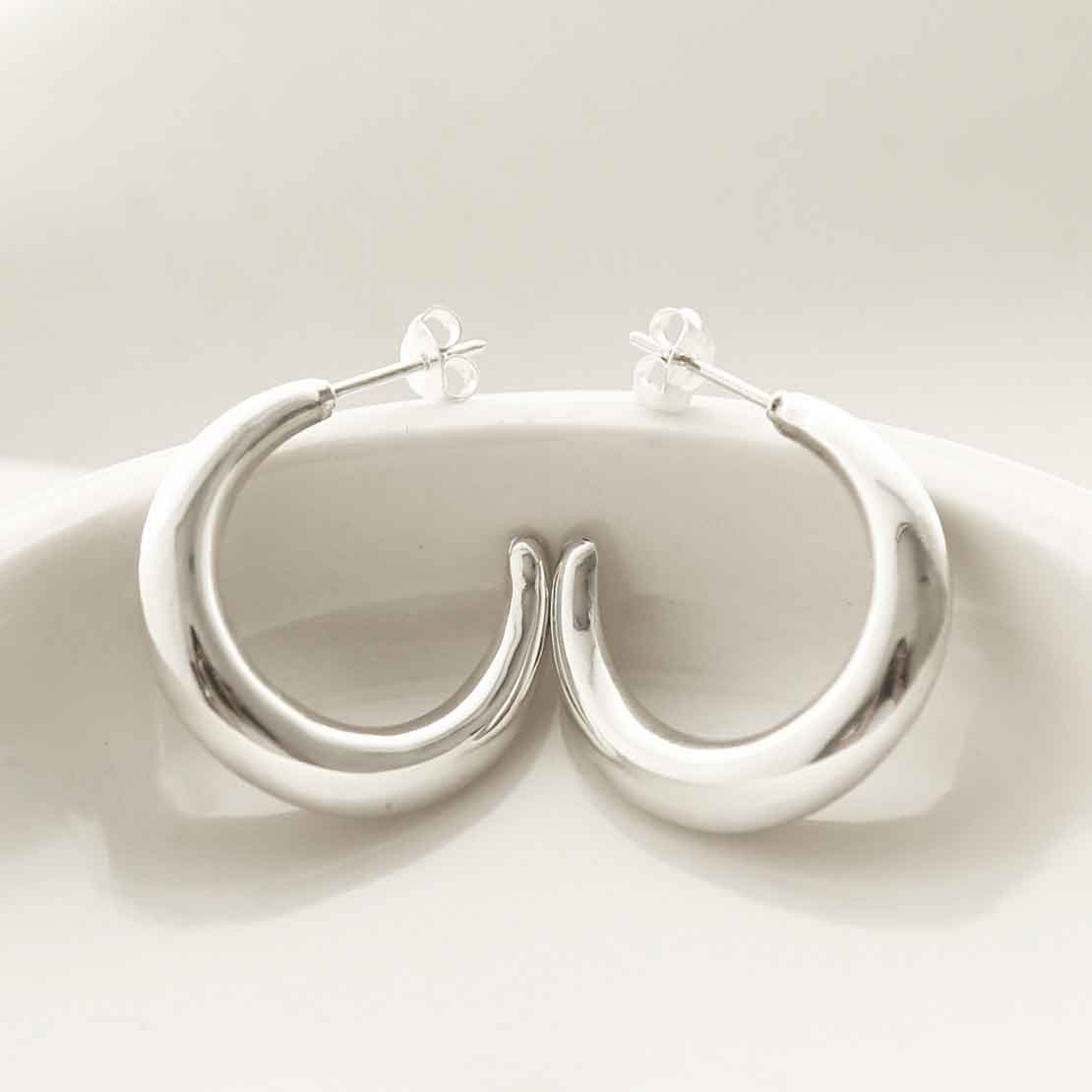 Sterling Silver Bold Hoop Stud Earrings - Affordable Jewellery - Martha ...