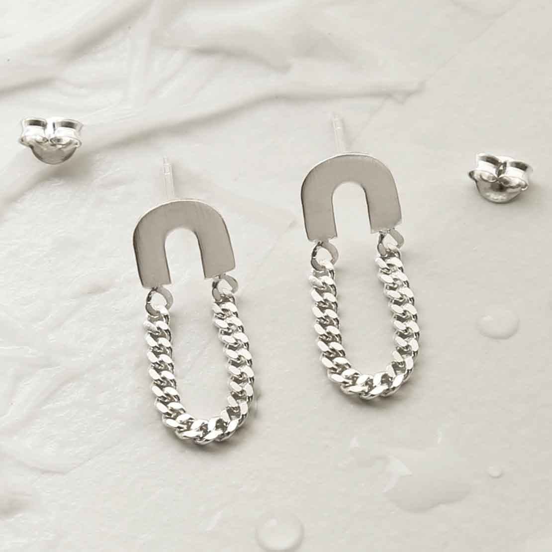 Sterling Silver Arch Chain Earrings | Affordable Jewellery - Martha Jackson
