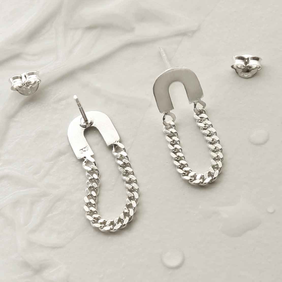 Sterling Silver Arch Chain Earrings | Affordable Jewellery - Martha Jackson
