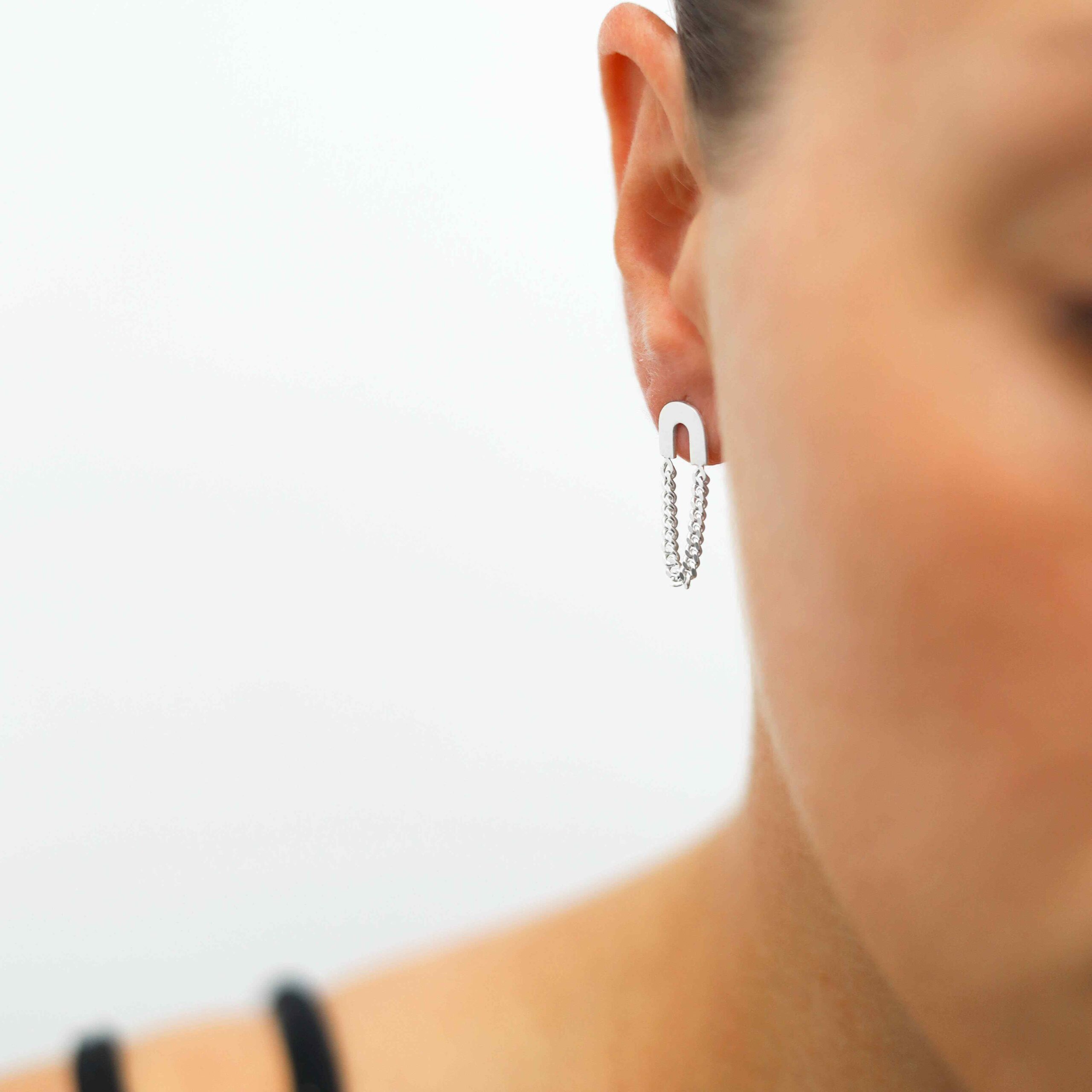 Sterling Silver Arch Chain Earrings | Affordable Jewellery - Martha Jackson