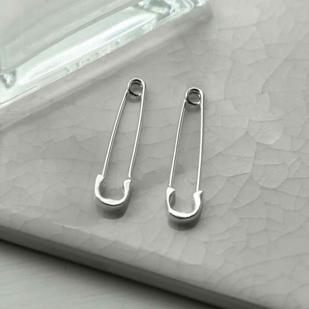 Sterling Silver Safety Pin Earrings | Large | Martha Jackson