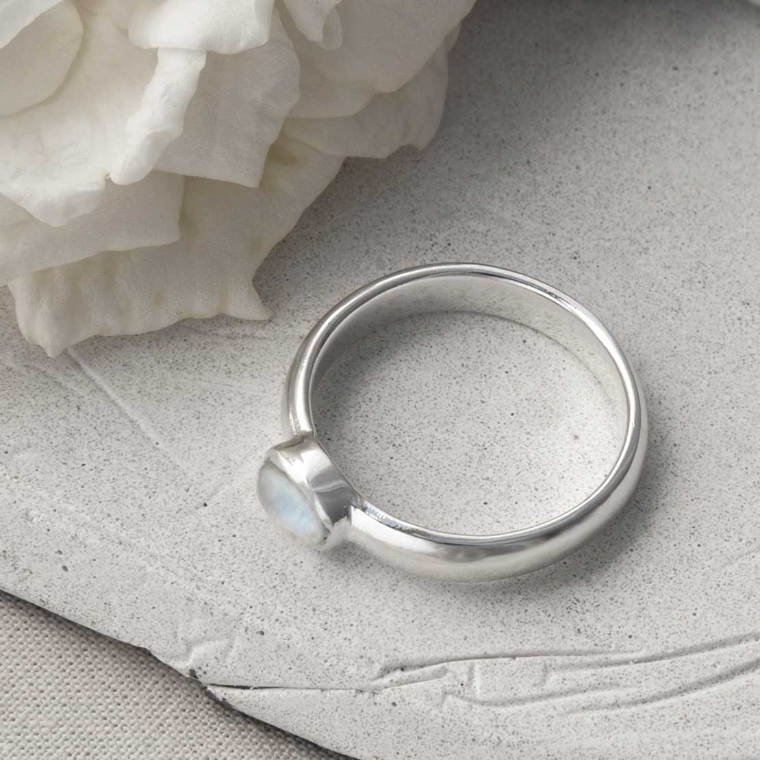 Sterling Silver Moonstone Secret Message Ring | Martha Jackson Silver