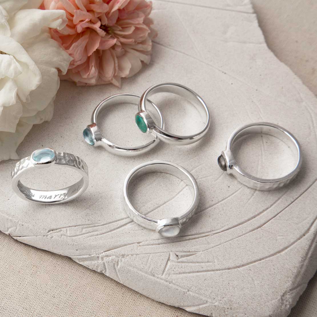 Sterling Silver Moonstone Secret Message Ring | Martha Jackson Silver